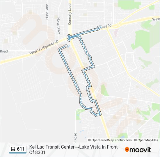 Ruta 611: horarios, paradas y mapas - Kel-Lac Transit Center‎→Lake ...