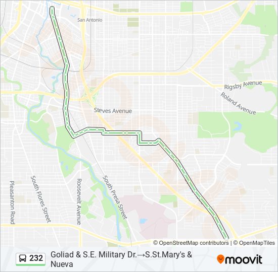 232 Route: Schedules, Stops & Maps - Goliad & S.E. Military Dr.‎→S.St ...