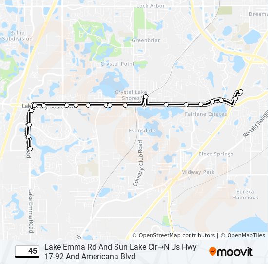 Ruta 45: horarios, paradas y mapas - Lake Emma Rd And Sun Lake Cir‎→N ...