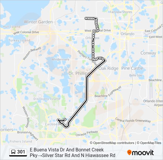 301 Route: Schedules, Stops & Maps - E Buena Vista Dr And Bonnet Creek ...