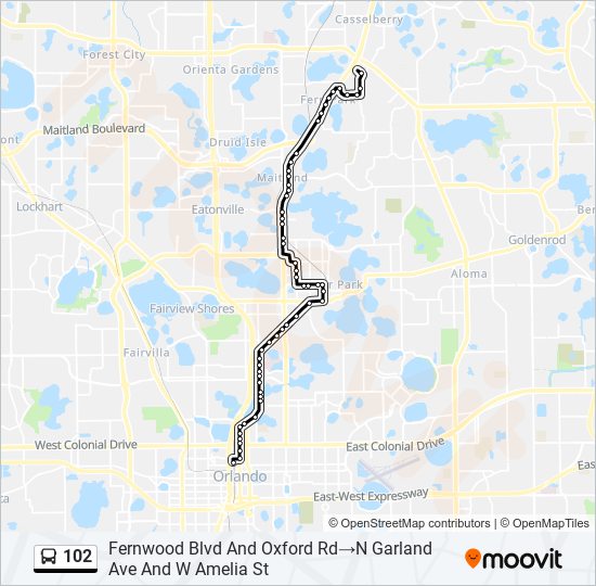 102 Route: Schedules, Stops & Maps - Fernwood Blvd And Oxford Rd‎→N ...