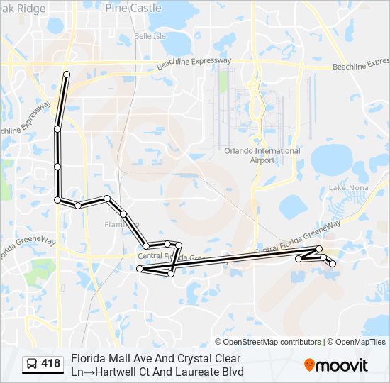 418 Route: Schedules, Stops & Maps - Florida Mall Ave And Crystal Clear ...