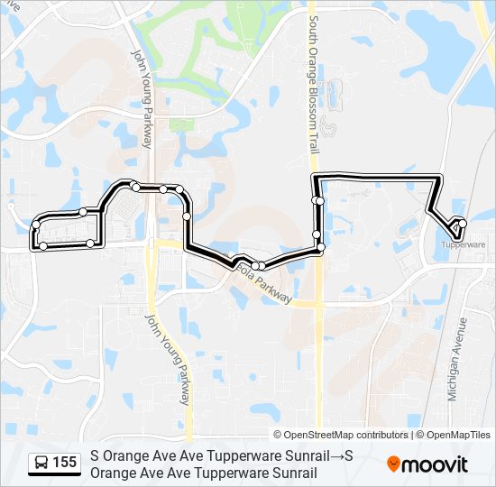 Ruta 155: horarios, paradas y mapas - S Orange Ave Ave Tupperware ...