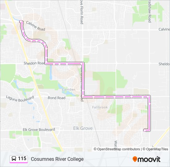 115 Route: Schedules, Stops & Maps - Cosumnes River College (Updated)