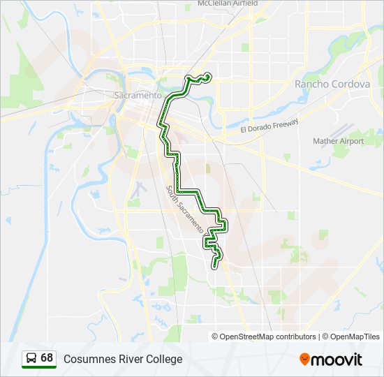 68 Route: Schedules, Stops & Maps - Cosumnes River College (Updated)