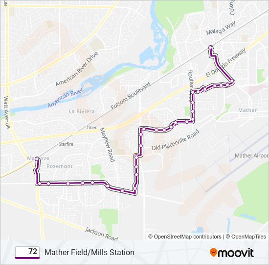 72 Route: Schedules, Stops & Maps - Mather Field/Mills Station (Updated)