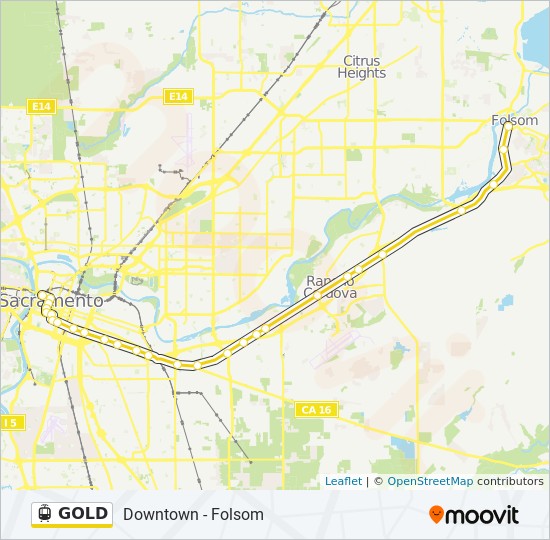 GOLD Route: Schedules, Stops & Maps - Historic Folsom Station (Wb)‎→ ...