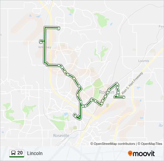 20 Route: Schedules, Stops & Maps - Lincoln (Updated)