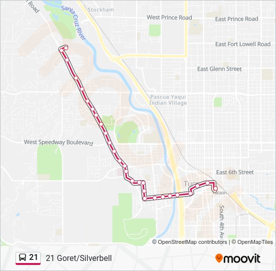 21 Route: Schedules, Stops & Maps - 21 Goret/Silverbell (Updated)