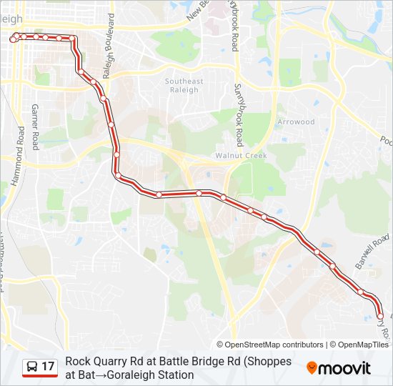 17 Route: Schedules, Stops & Maps - Rock Quarry Rd at Battle Bridge Rd ...