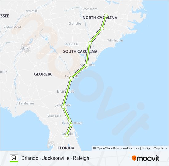 Ruta flixbus 2433: horarios, paradas y mapas - Raleigh Bus Station ...