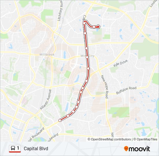 1 Route: Schedules, Stops & Maps - Triangle Town Center Mall at Orvis ...