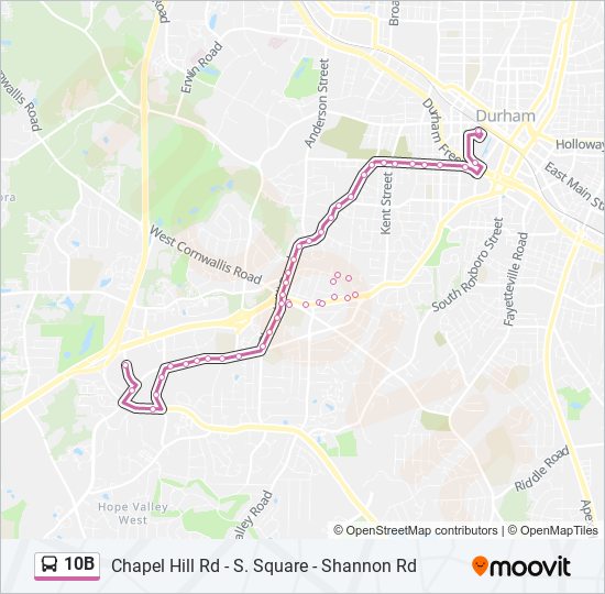 10b Route: Schedules, Stops & Maps - 10b: Chpl Hill Rd – S. Square ...