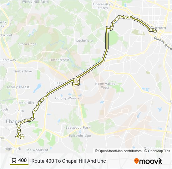400 Route: Schedules, Stops & Maps - Route 400 To Chapel Hill And Unc ...