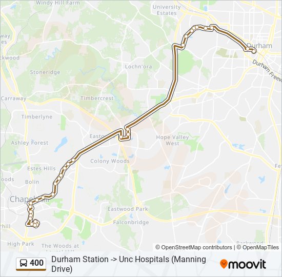 400 Route: Schedules, Stops & Maps - Durham Station -> Unc Hospitals ...