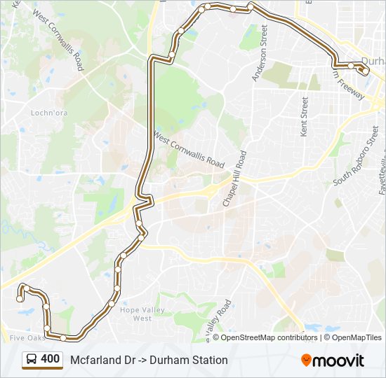 400 Route: Schedules, Stops & Maps - Mcfarland Dr -> Durham Station ...