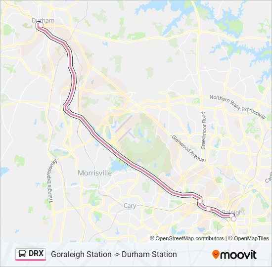 Ruta drx: horarios, paradas y mapas - Goraleigh Station -> Durham ...