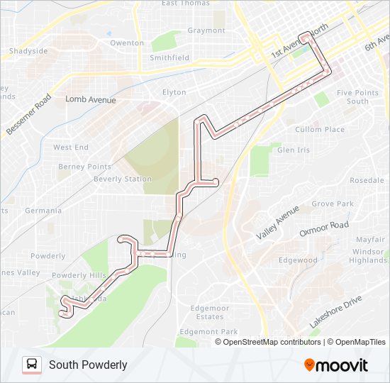Ruta south powderly: horarios, paradas y mapas - Electra & Goldenpines ...