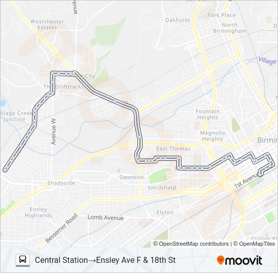 Ruta pratt ensley: horarios, paradas y mapas - Central Station‎→Ensley ...