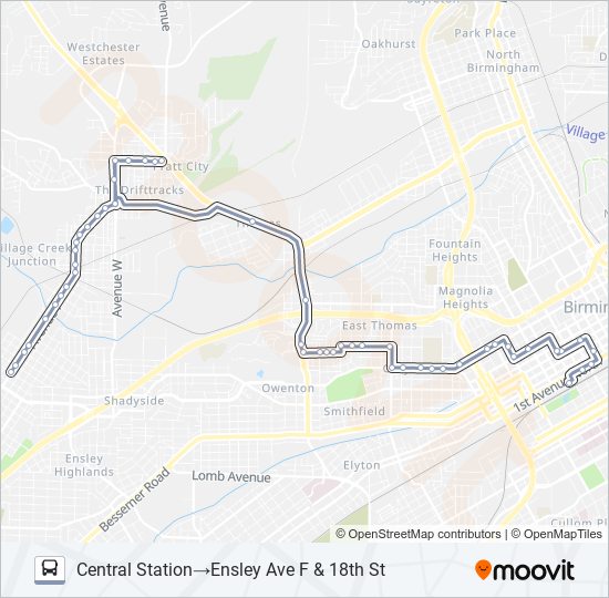 Ruta pratt ensley: horarios, paradas y mapas - Central Station‎→Ensley ...