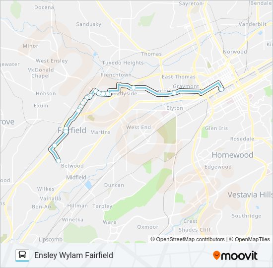 Ruta ENSLEY WYLAM FAI: horarios, paradas y mapas - Central Station‎→ ...