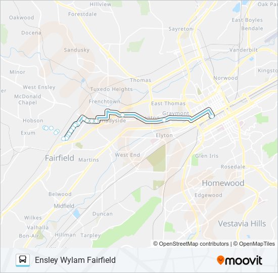 ensley wylam fai Route: Schedules, Stops & Maps - Central Station‎→Ave ...