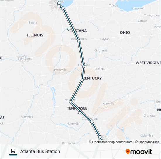 Ruta GREYHOUND US0100: horarios, paradas y mapas - Atlanta Bus Station ...