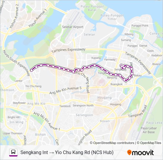 163B Route: Schedules, Stops & Maps - Yio Chu Kang Rd (Ncs Hub) (Updated)