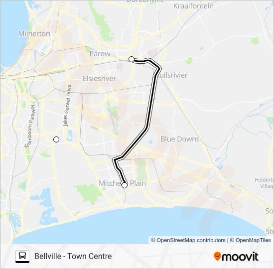 BELLVILLE TOWN CENTRE Route: Schedules, Stops & Maps - Bellville‎→Town ...