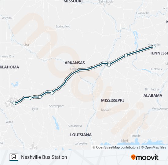 Ruta greyhound us0135: horarios, paradas y mapas - Nashville Bus ...