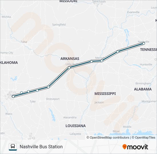 GREYHOUND US0600 Route: Schedules, Stops & Maps - Nashville Bus Station ...