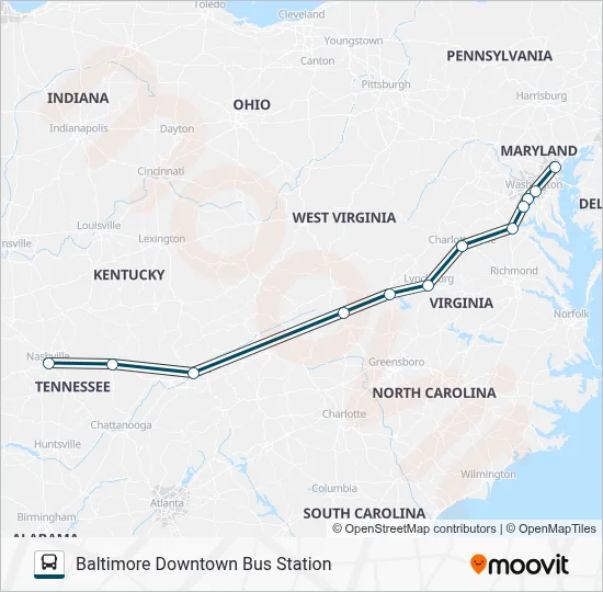 Ruta GREYHOUND US0600: horarios, paradas y mapas - Baltimore Downtown ...