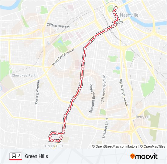 7 Route: Schedules, Stops & Maps - Green Hills (Updated)