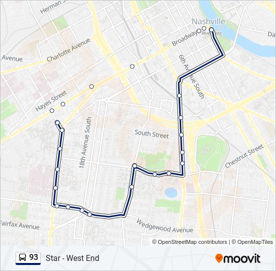 93 Route: Schedules, Stops & Maps - Star - West End (Updated)