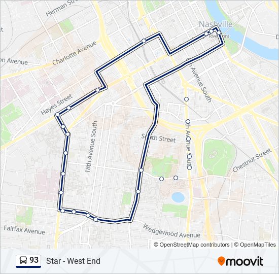 93 Route: Schedules, Stops & Maps - Star - West End (Updated)