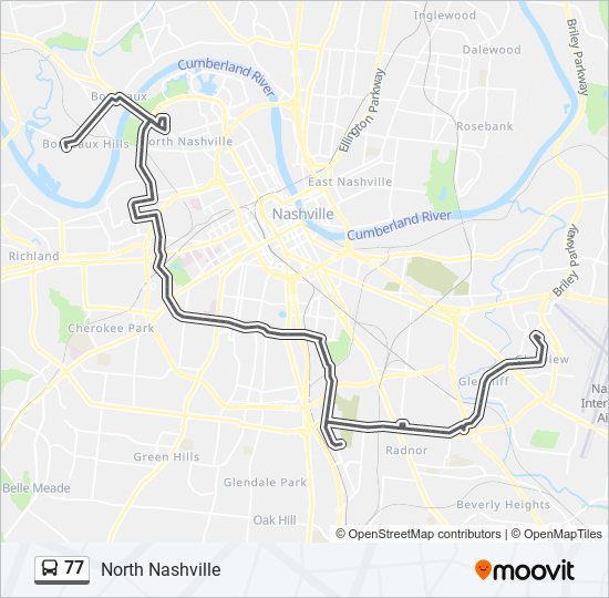 Ruta 77: horarios, paradas y mapas - North Nashville (Actualizado)