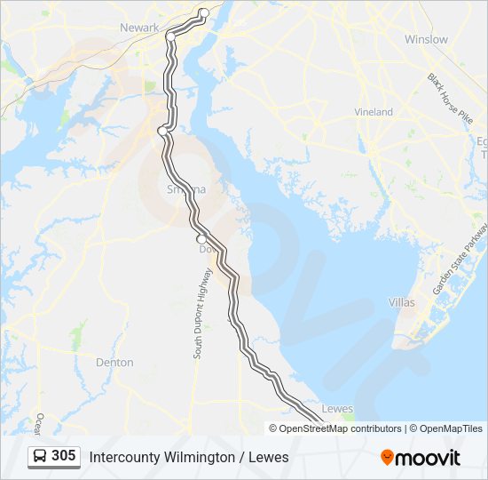 305 Route: Schedules, Stops & Maps - 305 Beach Connection - Lewes Trans ...