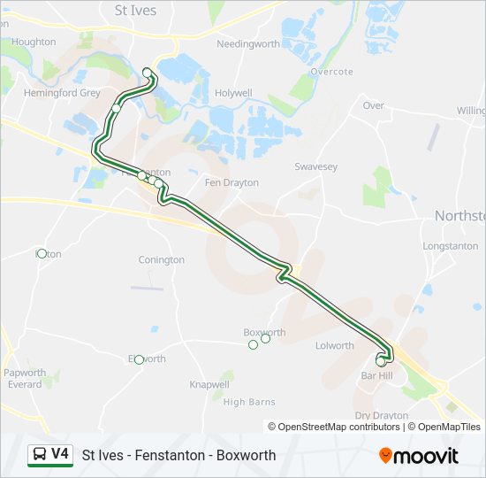 v4 Route: Schedules, Stops & Maps - St Ives (Updated)