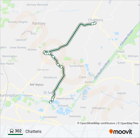 302 Route: Schedules, Stops & Maps - Chatteris (Updated)