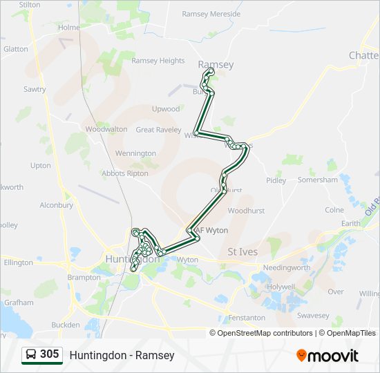 305 Route: Schedules, Stops & Maps - Huntingdon (Updated)