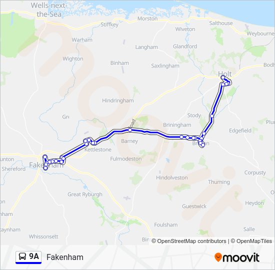 9A Route: Schedules, Stops & Maps - Fakenham (Updated)