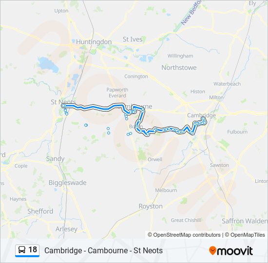 18 Route: Schedules, Stops & Maps - St Neots (Updated)