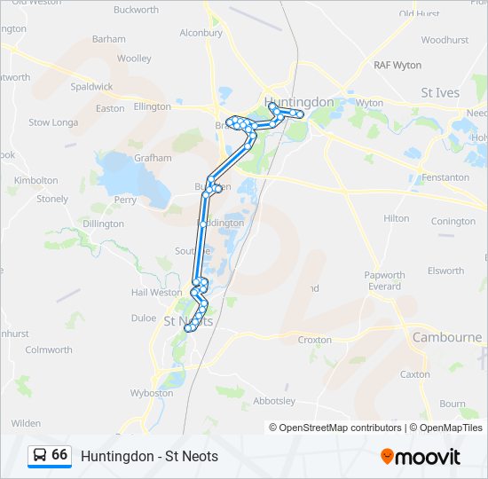 66 Route: Schedules, Stops & Maps - Huntingdon (Updated)