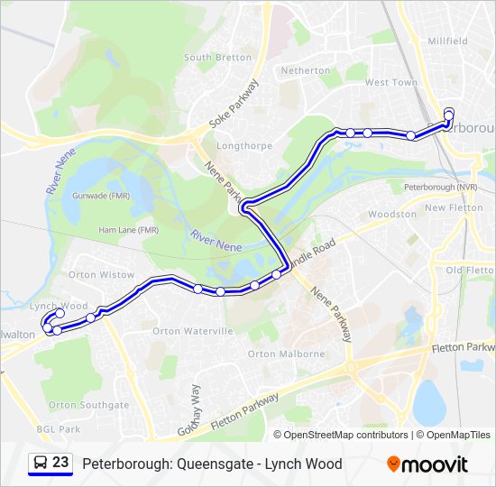 23 Route: Schedules, Stops & Maps - Peterborough (Updated)