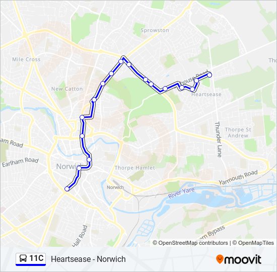11c Route: Schedules, Stops & Maps - Heartsease (Updated)