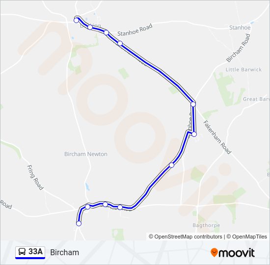 33A Route: Schedules, Stops & Maps - Bircham (Updated)