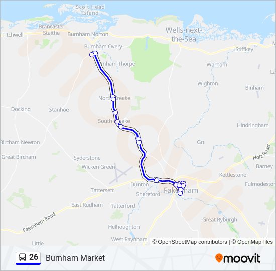 26 Route: Schedules, Stops & Maps - Burnham Market (Updated)
