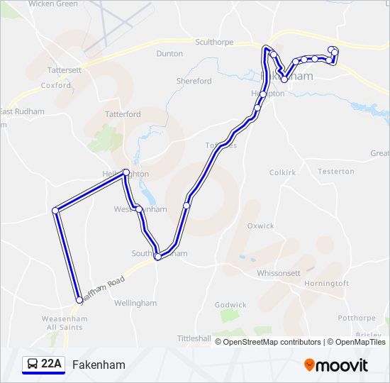 22a Route: Schedules, Stops & Maps - Fakenham (Updated)