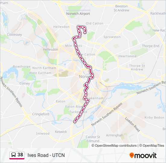 38 Route: Schedules, Stops & Maps - Norwich (Updated)