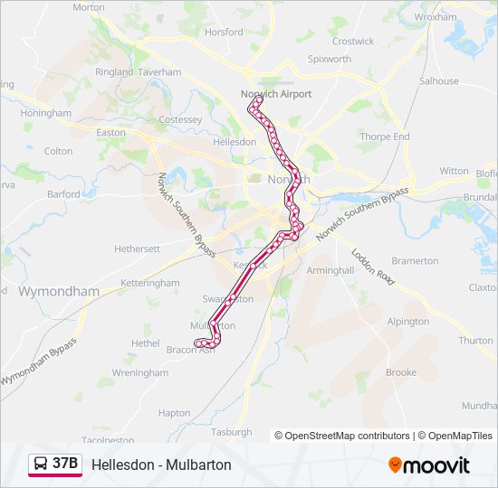 37b Route: Schedules, Stops & Maps - Hellesdon (Updated)